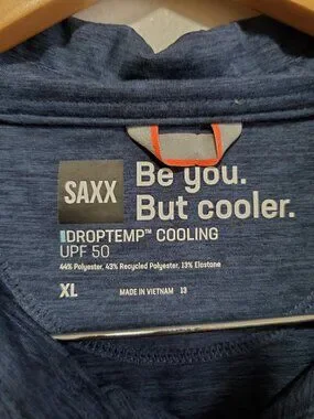 Saxx | Shirts | Saxx Droptemp Cooling Polo Shirt Ss Upf 5 Relaxed Fit ...